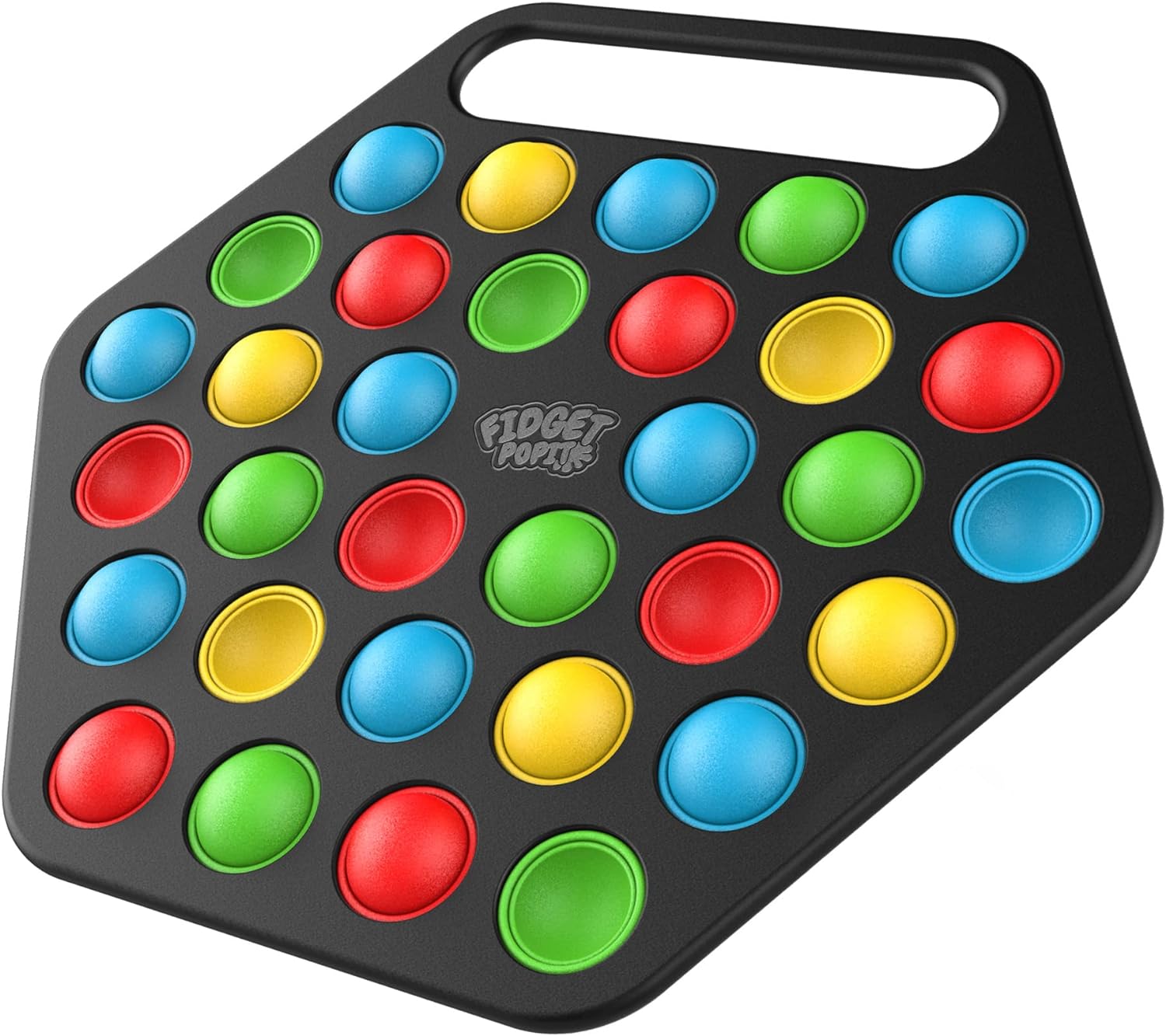 Hard Shell Pop it Fidget Toy Board with Carrying Handle for Adults & K ...