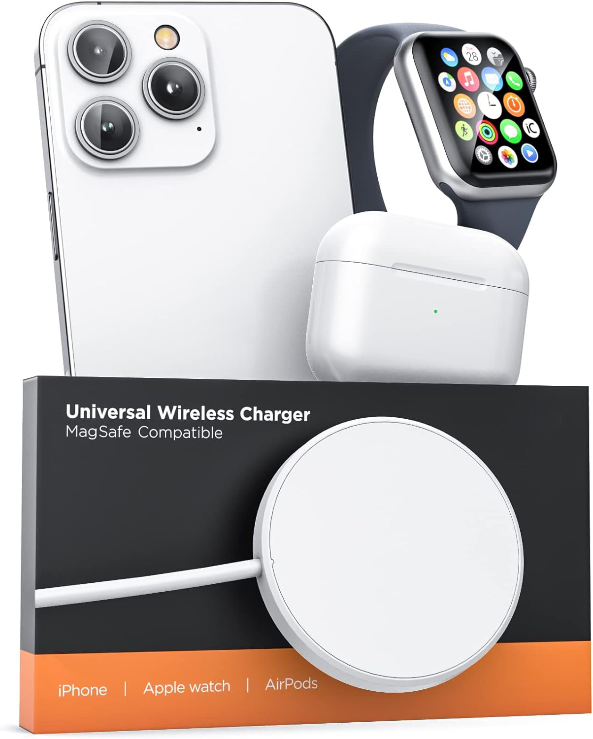 2-in-1 Charger Desinged for iPhone and Apple Watch Combo - Magnetic Du ...