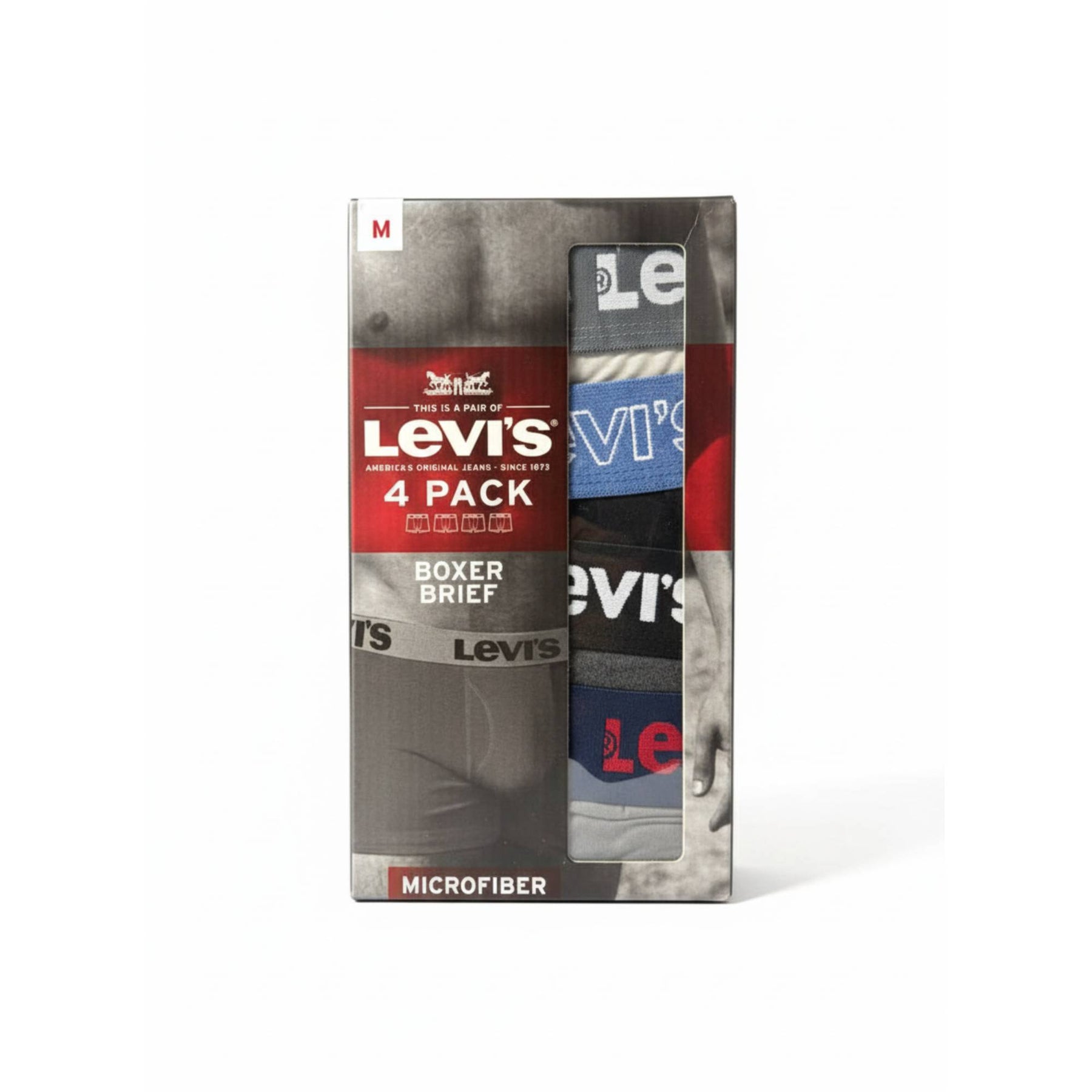 Levi’s Men’s Microfiber Boxer Briefs – 4 Pack, Soft Stretch Comfort, A ...
