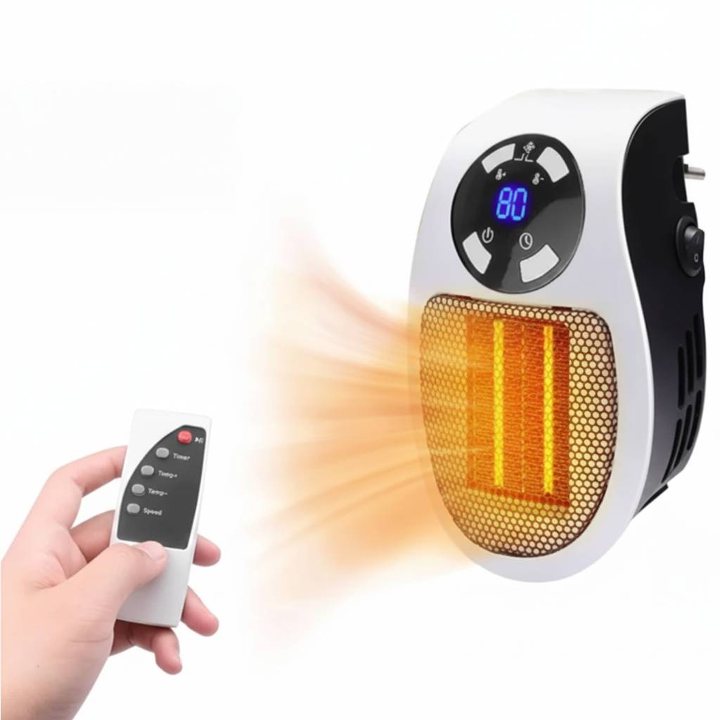 Portable Wall Outlet Space Heater 500W with Remote Control – Infinite ...